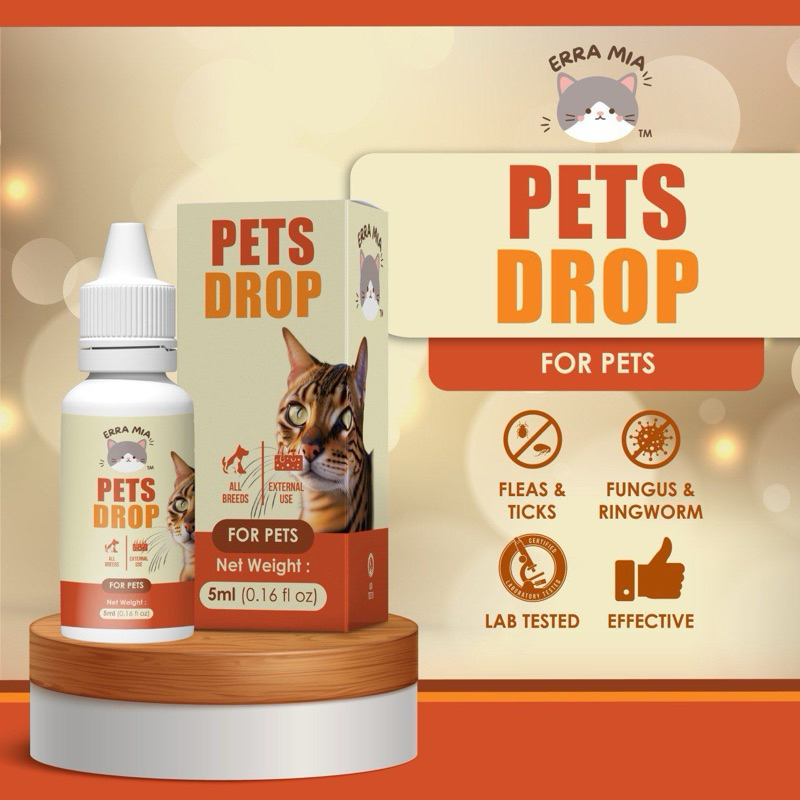 PETS DROP 5ML UBAT FUNGUS DAN KURAP KUCING ERRA MIA ORIGINAL | Shopee ...