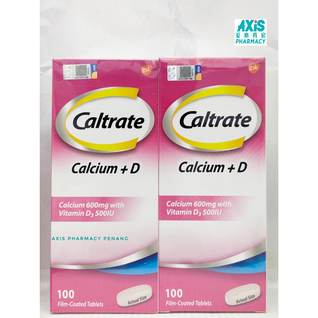 CALTRATE CALCIUM 600MG WITH Vitamin D3 500IU Essential Nutrients Film ...