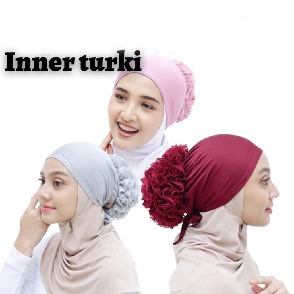 Inner Turkey Lace Tali | Inner Lace / Anak Tudung Renda Kain cotton ...
