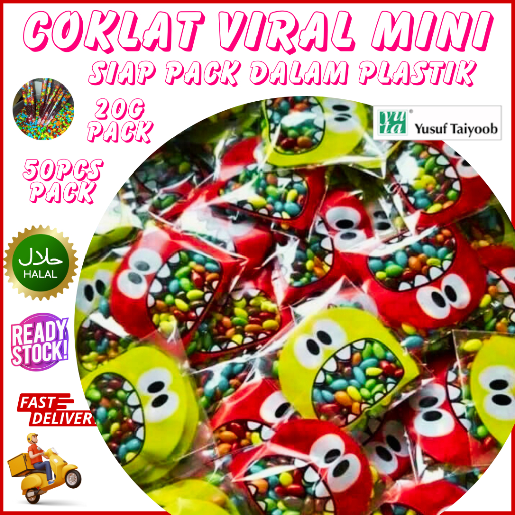 COKLAT VIRAL MINI (50pcs/20g) Chocolate Gift Birthday Goodies Murah ...