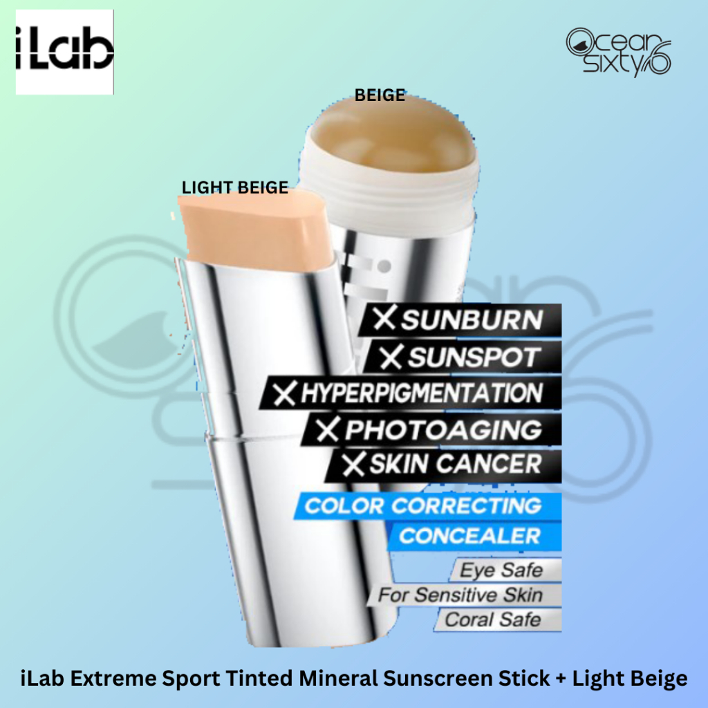 iLab Extreme Sport Tinted Mineral Sunscreen Stick Light Beige and beige ...