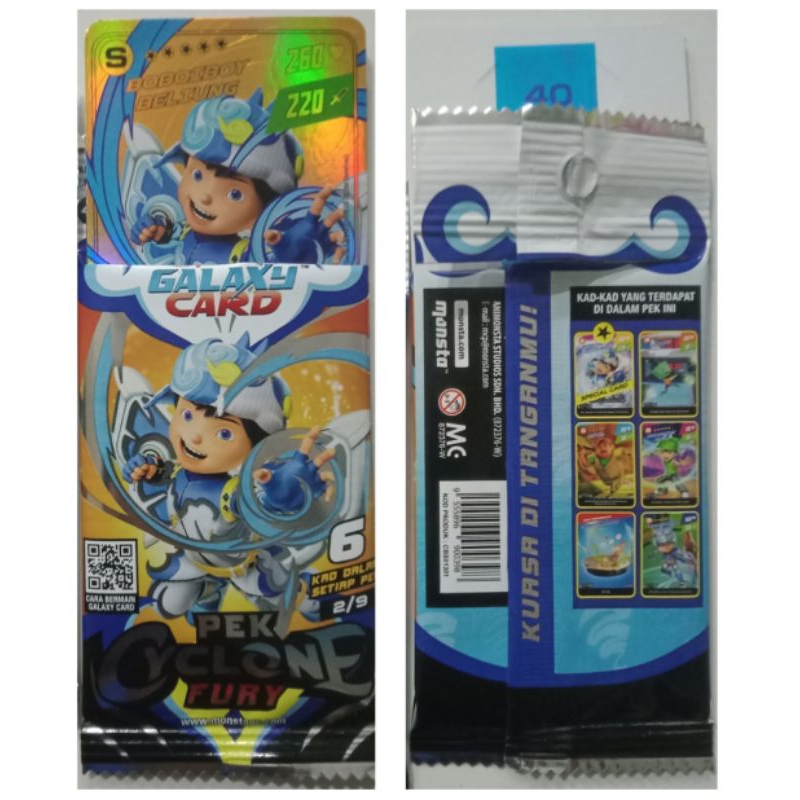 KAD BOBOIBOY GALAXY PEK CYCLONE FURY 2/9 (AA) | Shopee Malaysia