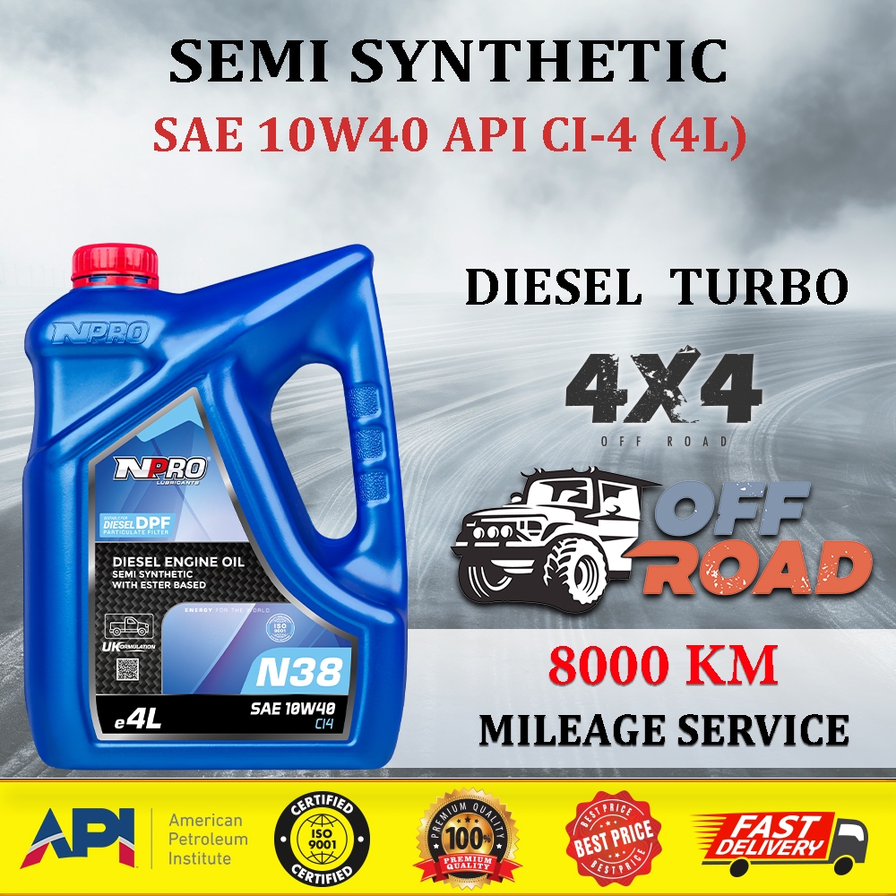 NPRO N38 - Minyak Hitam Diesel Kereta Semi Synthetic 4x4 Car Diesel ...