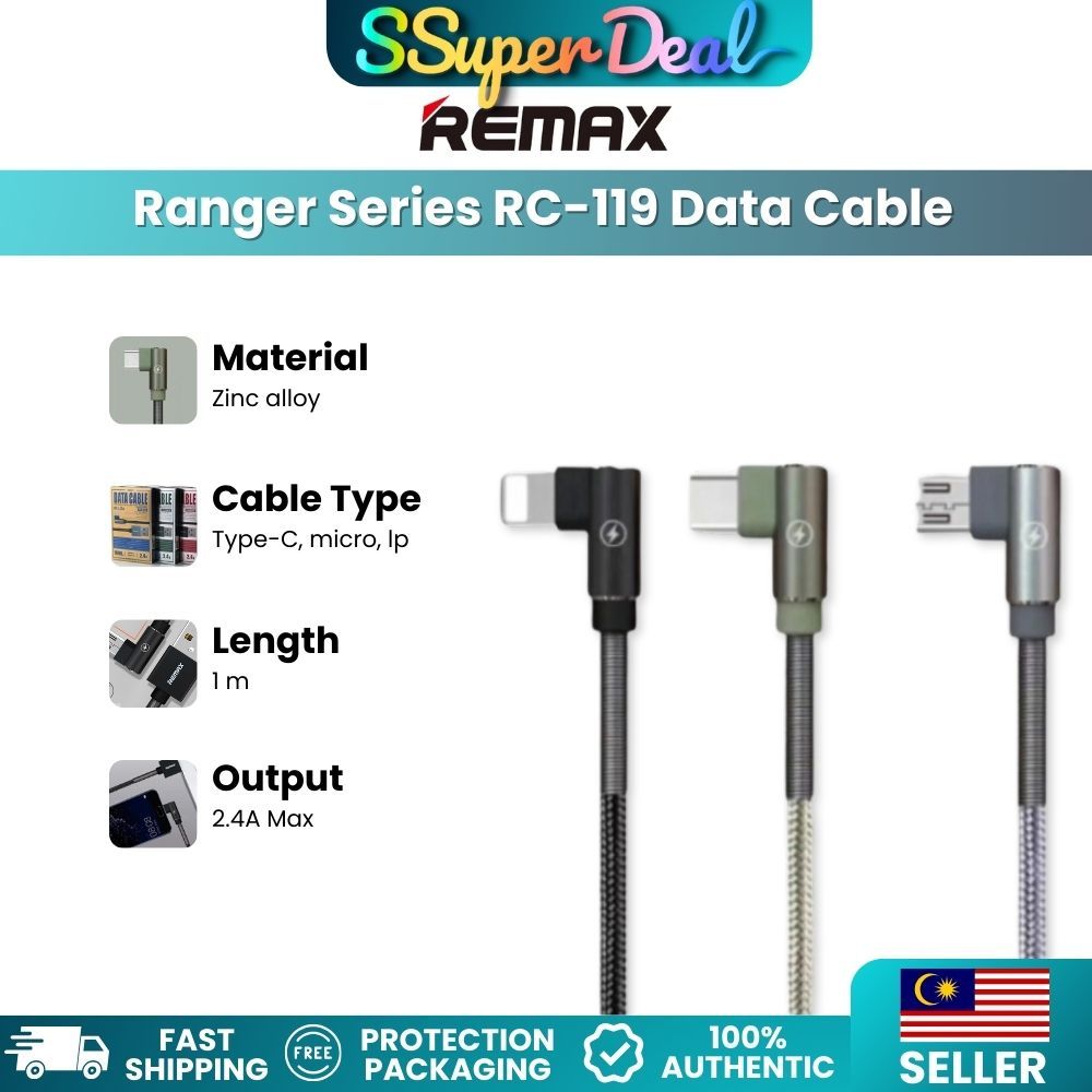 Remax Ranger Series RC-119 Data Cable Data Transmission Fast Charging ...