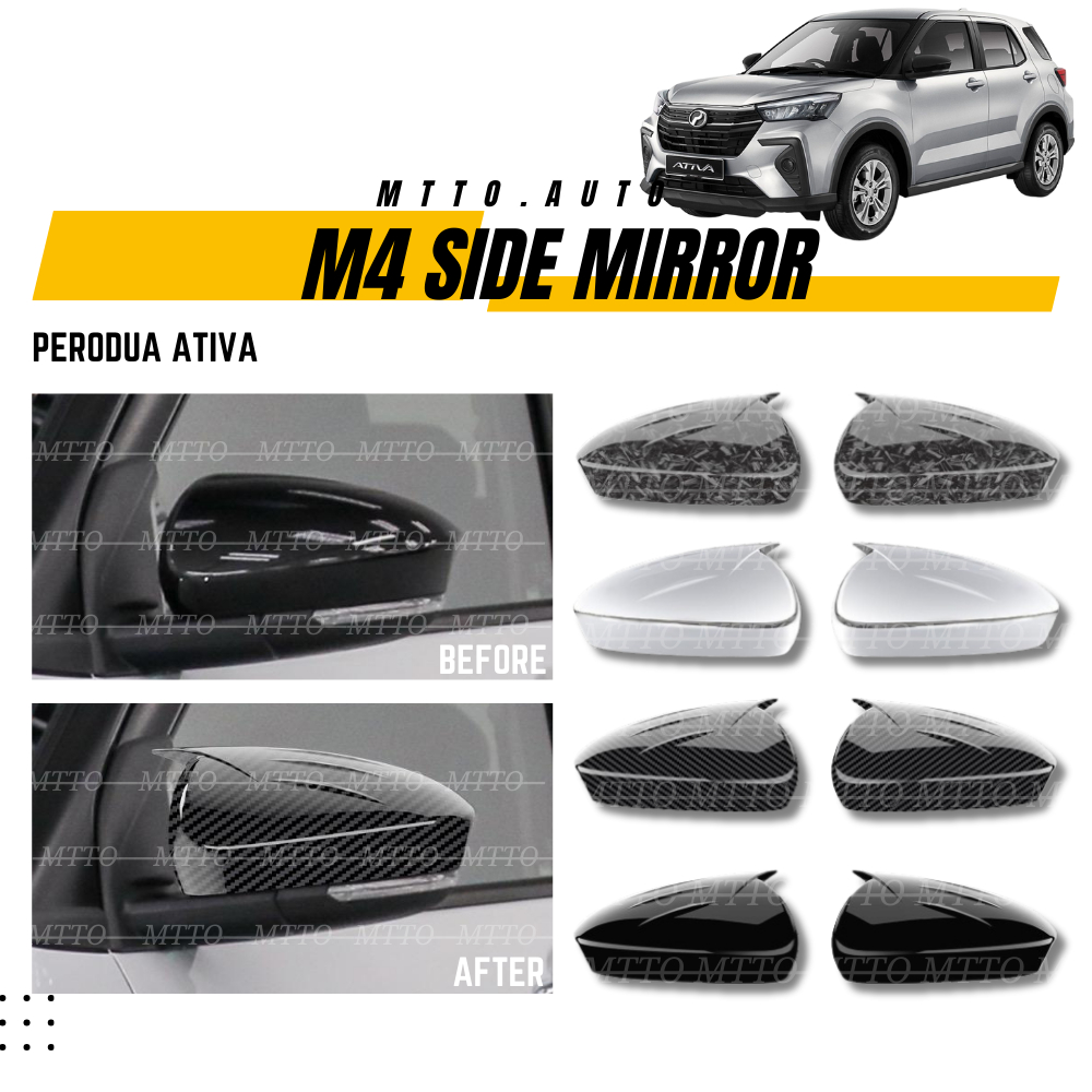MTTO Perodua Ativa Exterior Car M4 Design Sport Side Mirror Cover ...
