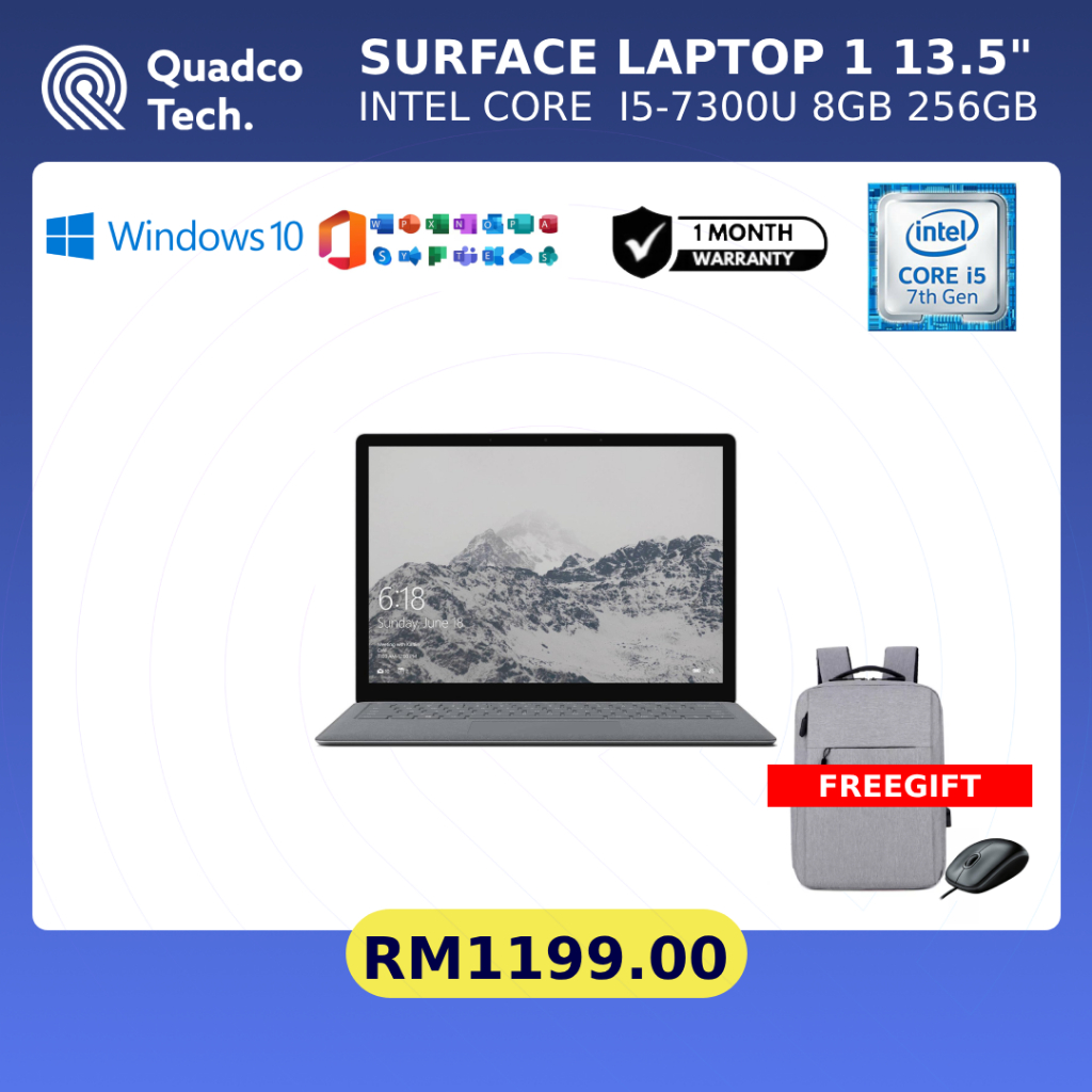 Surface Laptop (1st Gen) | i5-7300U | 8GB RAM | 256GB SSD | 13.5 ...