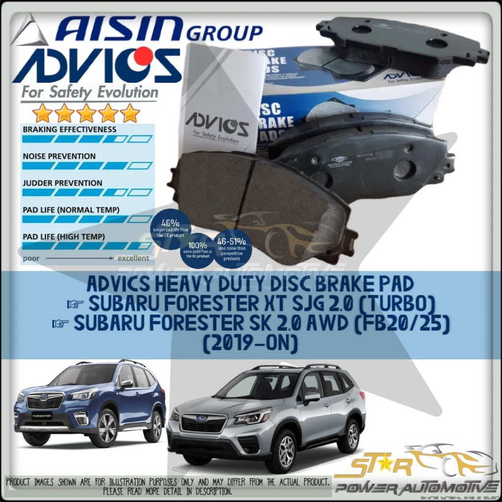 AISIN ADVICS Heavy Duty SUBARU FORESTER XT SJG TURBO FORESTER SK 2.0 ...