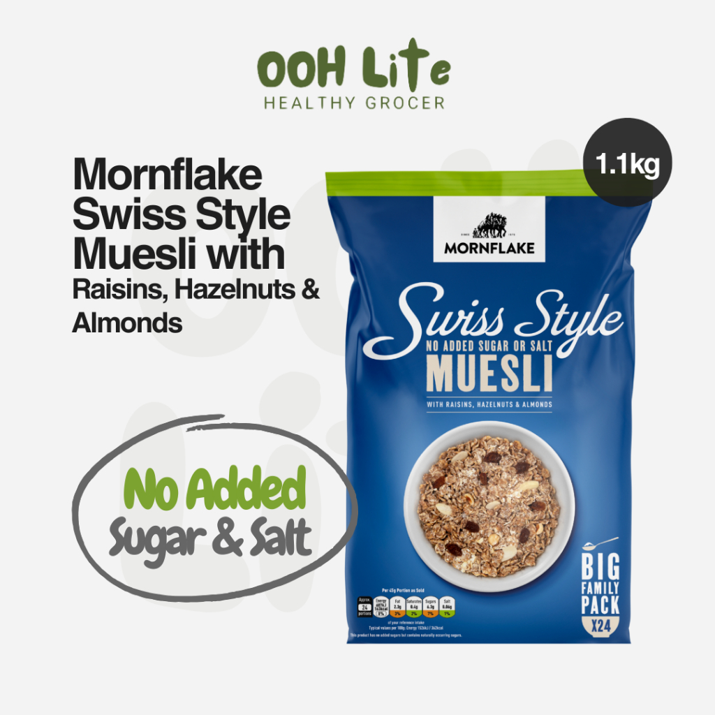 Mornflake Swiss Style Muesli 1.1kg (No Added Sugar/Salt) Low Calorie ...