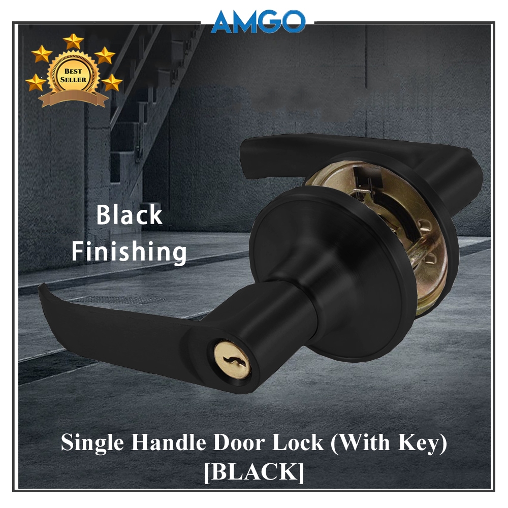 AMGO Tubular Lever Cylindrical Cylinder Door Lock Tombol Pintu Bilik ...