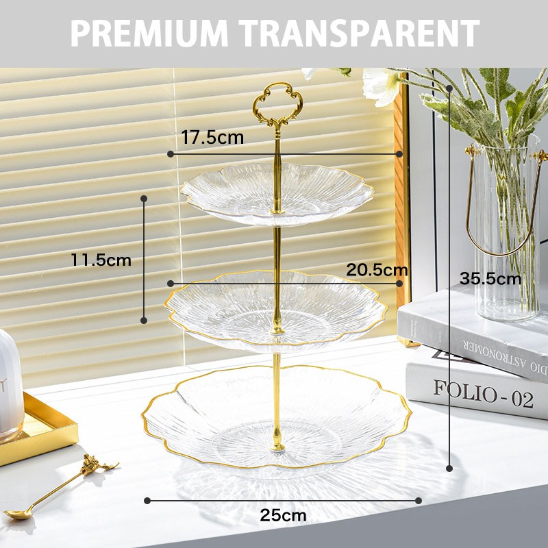 𝗚𝗢𝗢𝗗 𝗦𝗧𝗔𝗕𝗜𝗟𝗜𝗧𝗬 》3 Tier High Tea Stand Dessert Cupcake Tray Food Tower ...