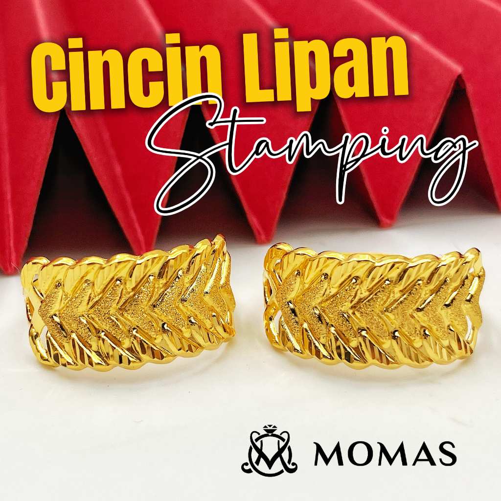 Cincin Lipan Stamping Emas 916 Cincin Emas Murah Emas Viral Bajet Emas ...