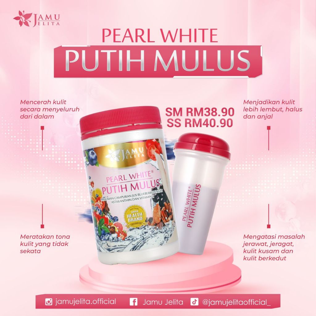 Jamu Jelita Pearl White Putih Mulus (400g) & Lady White collagen 400G ...