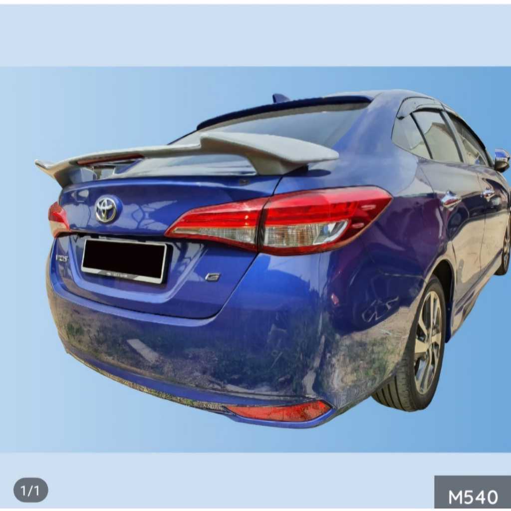 Toyota Vios 2019-2022 TRD V3 Spoiler With Lamp Fiber | Shopee Malaysia