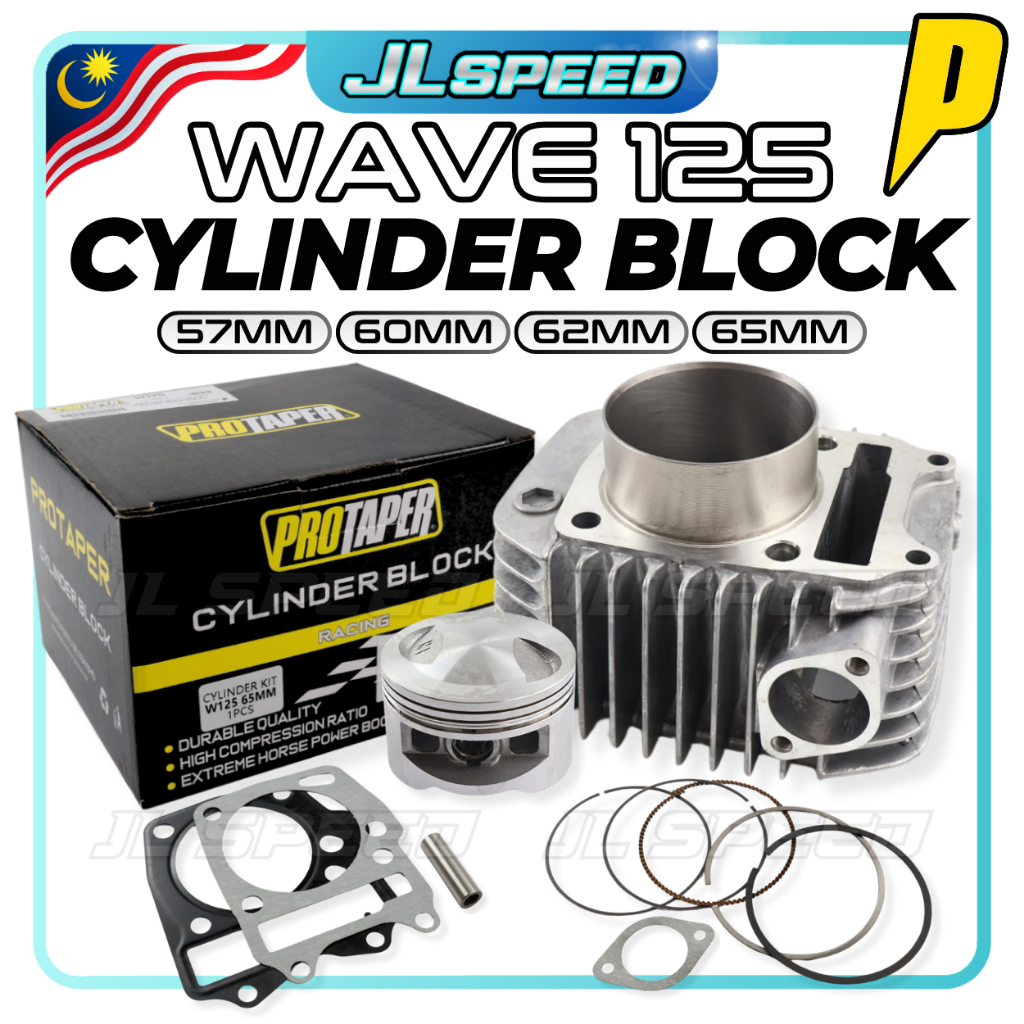 PROTAPER WAVE 125 Racing Cylinder Block Kit Set With Piston 57mm/60mm ...