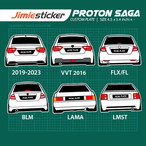 Sticker kereta Proton Saga, Sticker Belakang Proton, Custom Sticker ...