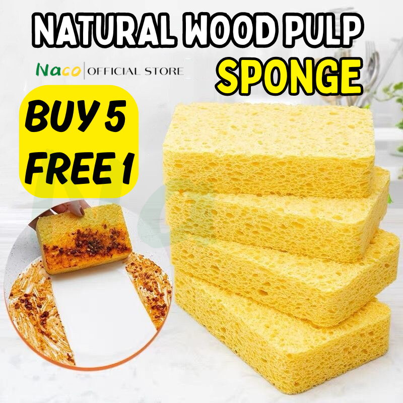 Natural Wood Pulp Sponge `Dish Washing Scouring Pad Dish Pad Magic ...