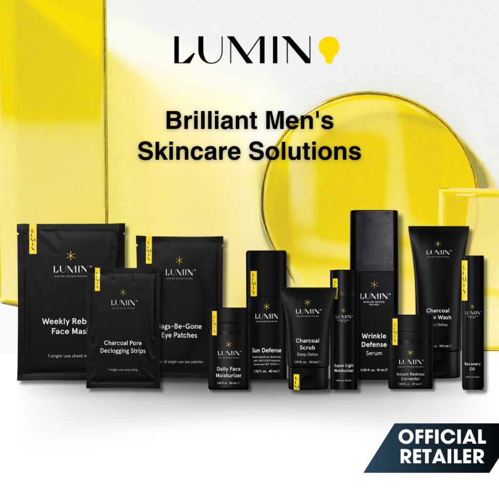 Lumin Men's Skincare Solution Face Wash | Moisturizer I Recovery Oil ...