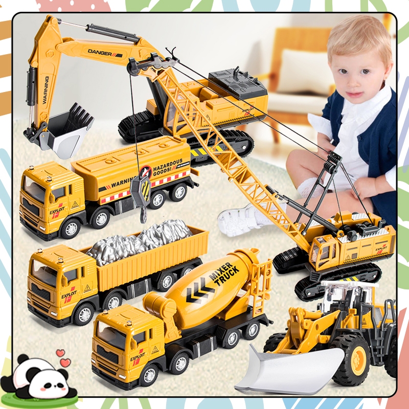 Alloy Excavator Car Toys For Boys Crane Construction Lorry Cars Rc ...