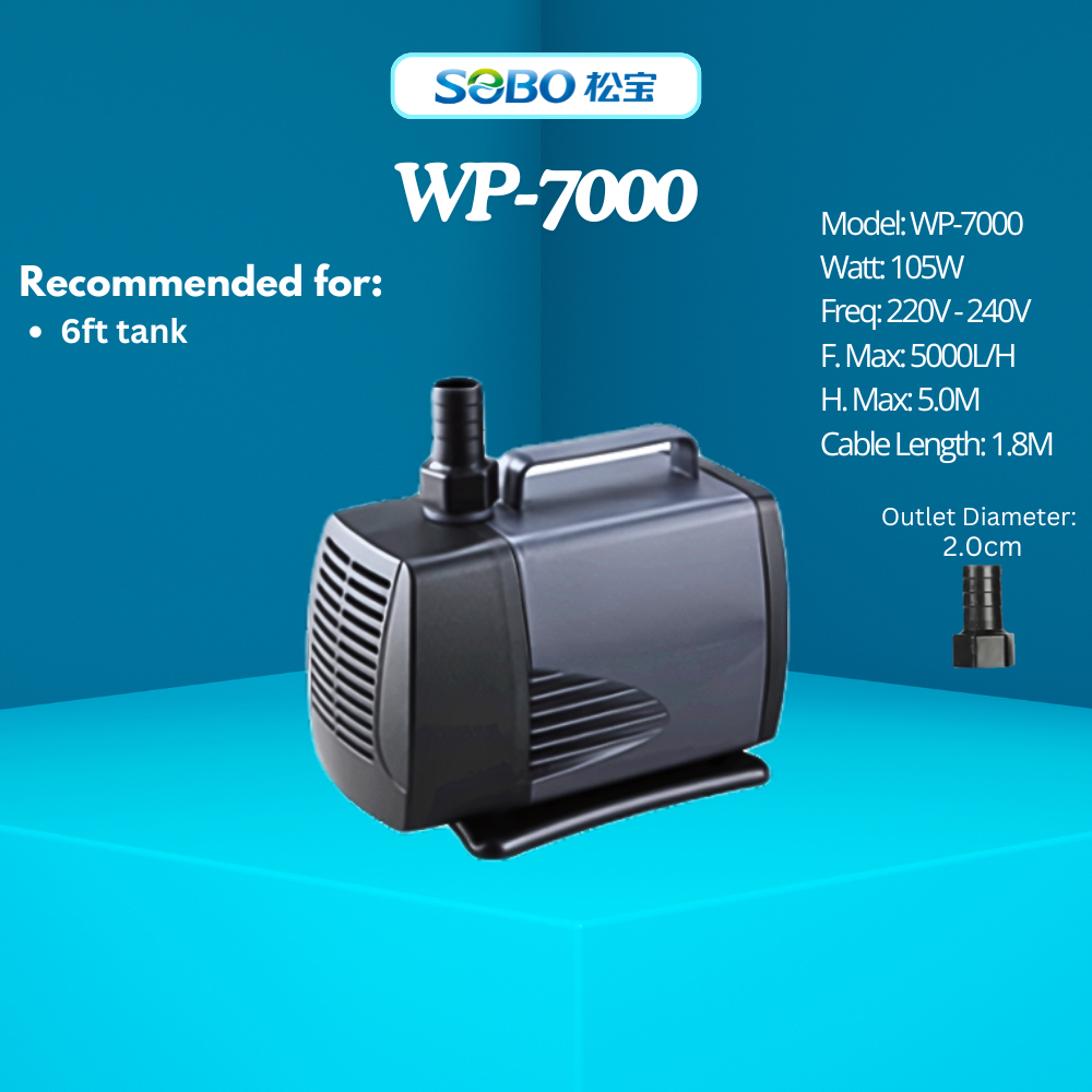 SOBO Aquarium Submersible Water Pump WP-4000 WP-5000 WP-6000 WP-7000 WP-8000 Aquaponics Tank ...