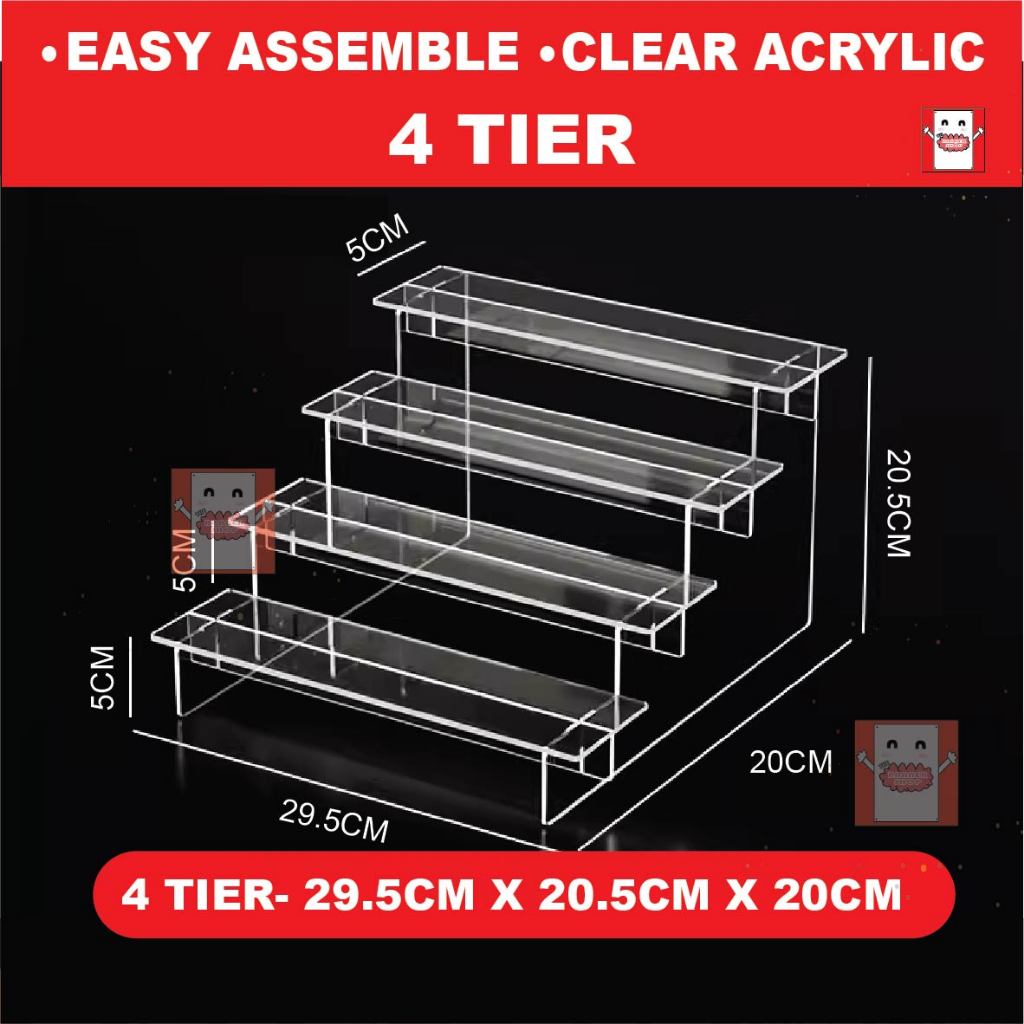 Acrylic Level Tier Display Stand Shelf Rack Transparent Acrylic Toy ...