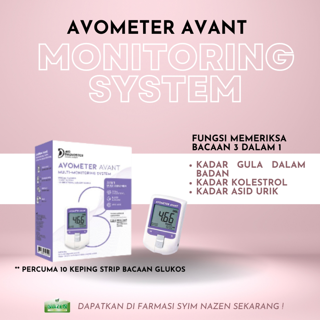 LIMITED OFFER !! AVOMETER AVANT 3 IN 1 (GLUCOSE, CHOLESTROL, URIC ACID ...