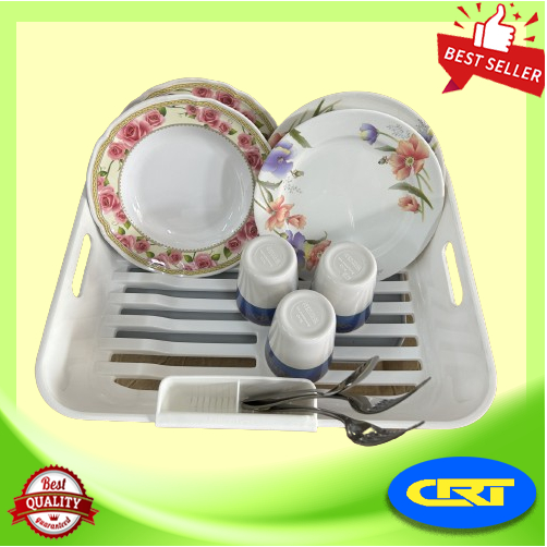FELTON Plastic Single Layer Dish Drainer / Tempat Letak Pinggan / Rak ...