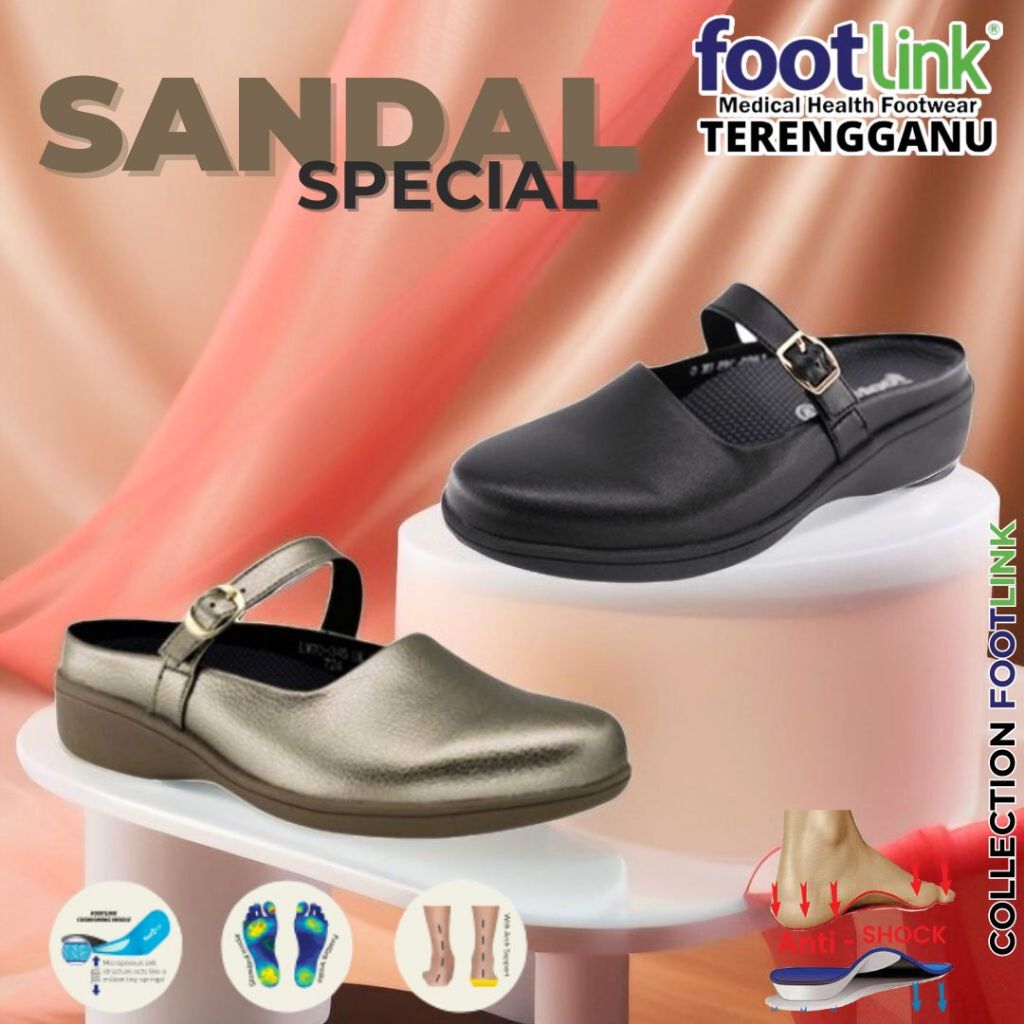 Footlink LW 00-345 & LW 60-345 Health Shoe , Women Sandal Separuh ...