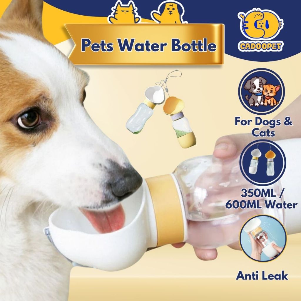 Pet Dog Cat Water Bottle 350ML / 600ML Cup Portable Seal Pets Outdoor ...