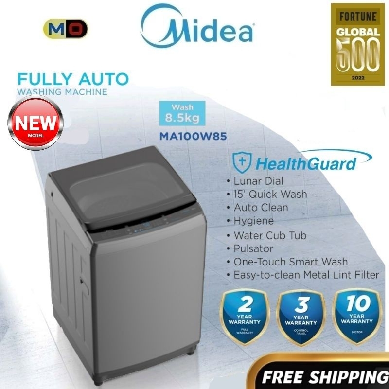 FREE SHIPPING NEW Midea MA100W85 8.5KG Washing Machine 无菌洗衣机 | Shopee ...