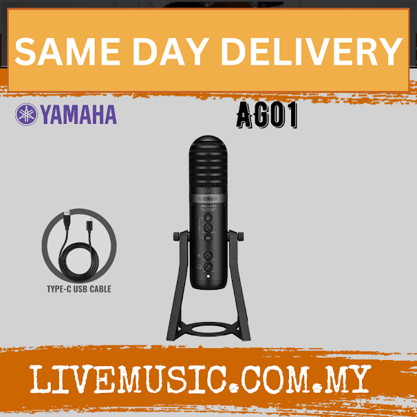 Yamaha AG01 Live Streaming USB Condenser Microphone - Black/White ( AG-01 ) | Shopee Malaysia