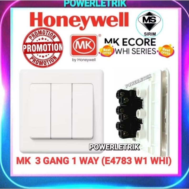 🔥READY STOCK🔥 MK 3 Gang 1 WAY SWITCH E4783 W1 WHI - ( ECORE SERIES ...