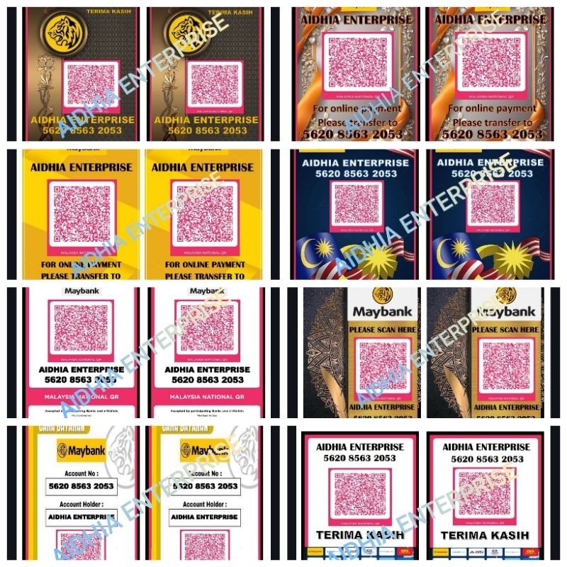 Size A6, A5 & A4, 2 SIDE QR CODE + FRAME STAND + LAMINATE TEBAL + QR DEPAN BELAKANG 2 SIDE ...