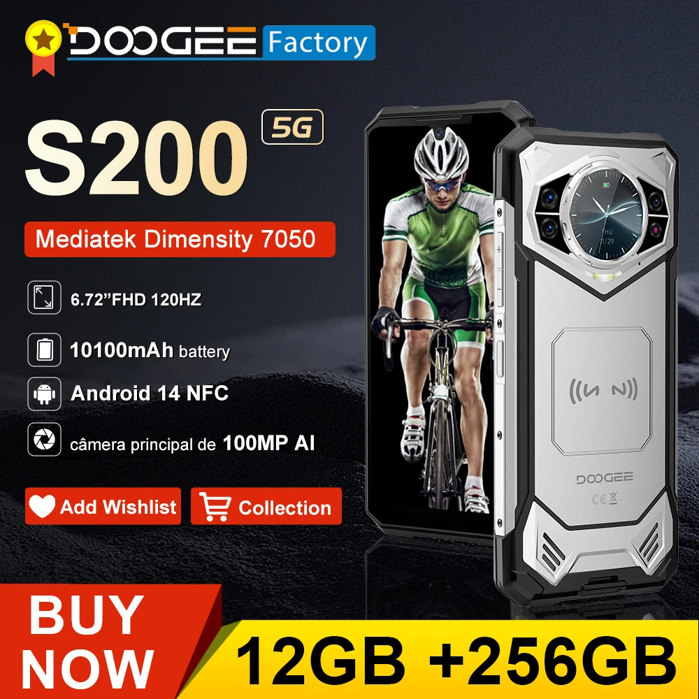 DOOGEE S200 5G Rugged Smartphone 32GB(12+20) 256GB 6.72" 120Hz 1.32 ...