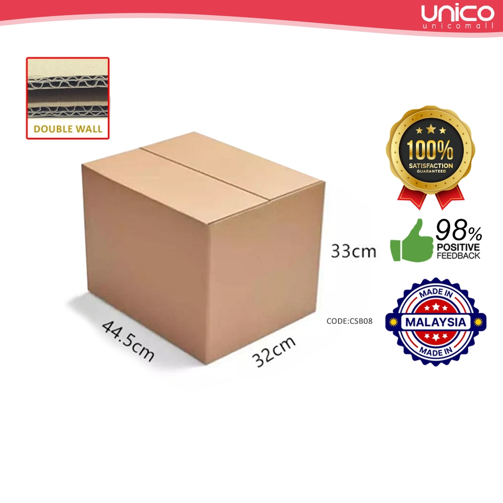 (445mm x 320mm x 330mm) Double Wall Cardboard Carton Box Kotak | Shopee ...