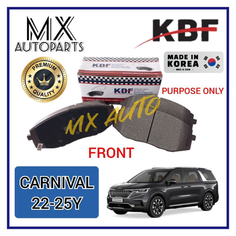 (MADE IN KOREA) KBF BRAKE PAD ULTRA PREMIUM CERAMIC FRONT KIA CARNIVAL ...