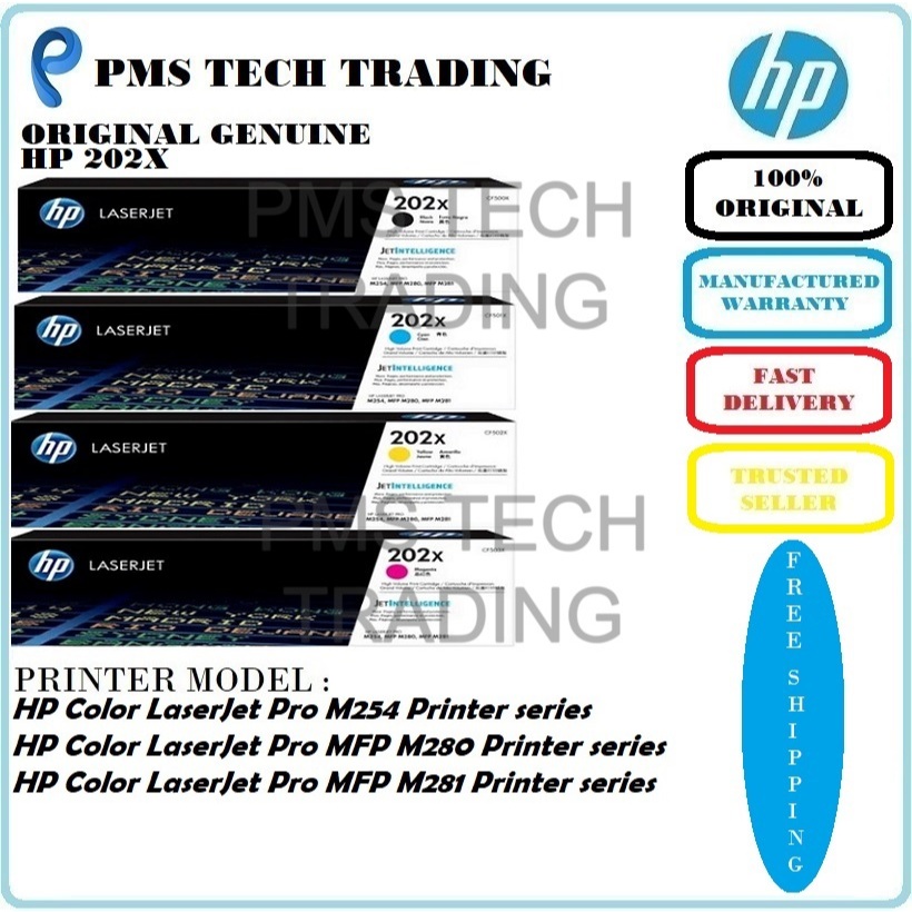 HP ORIGINAL CARTRIDGE 202X CF500X CF501X CF502X CF503X M254 series M280 ...