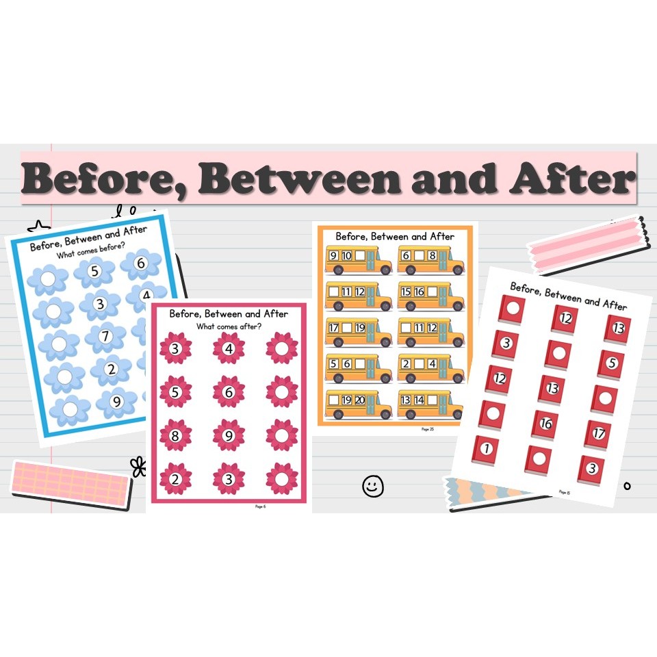 [PRE471] 72 pages Before, Between and After Worksheet for Pre-school PDF version 数字填写 电子书 ...
