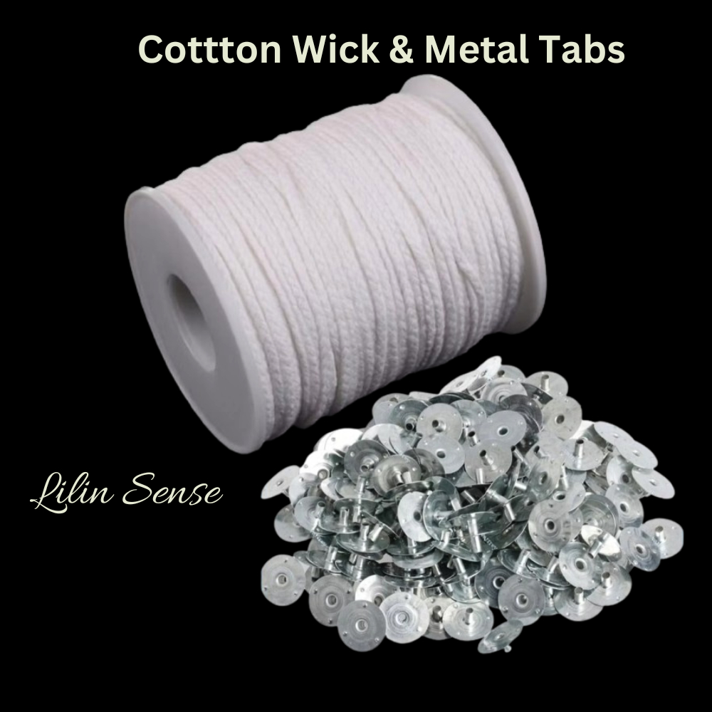 Cotton Candle Wick/Wick Metal Tab Cotton Braid Wicks Core DIY Candle ...