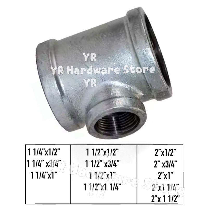 Gi Reducing Tee 1 1/4” 1 1/2” 2” Reducer Tee Gi 1/4” 3/8” 1/2” 3/4” 1 ...