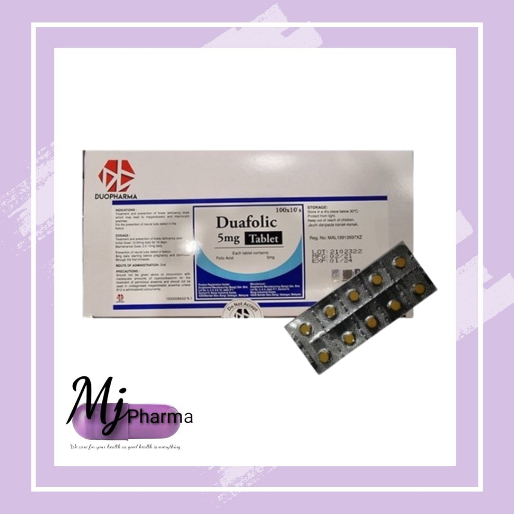 DUAFOLIC Folic Acid Tablet 5mg 10sX30 strips | Shopee Malaysia
