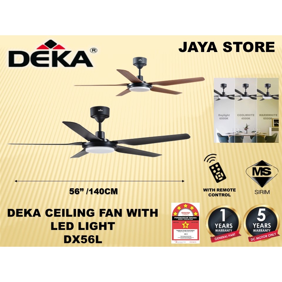 DEKA F5DCL/DX56L WITH 3 COLOUR LED LIGHT 56” WITH REMOTE CONTROL 5 ABS ...