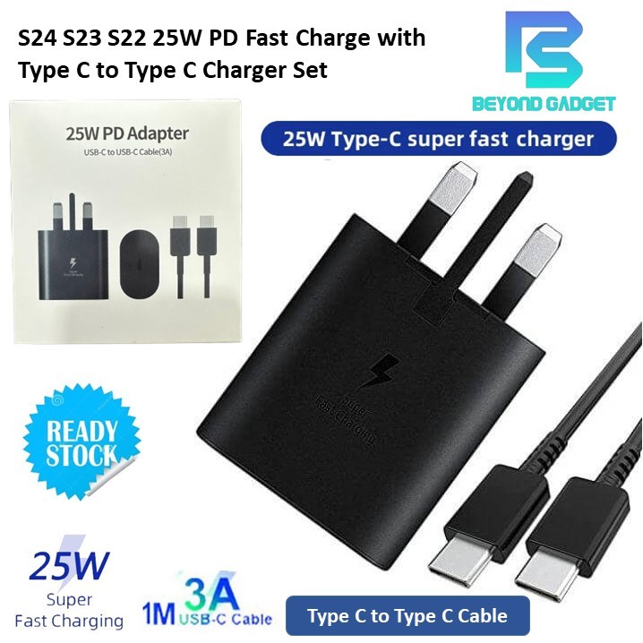 Samsung 25W PD Fast Charge Type C To Type C Note 10 Plus Charger Set UK ...