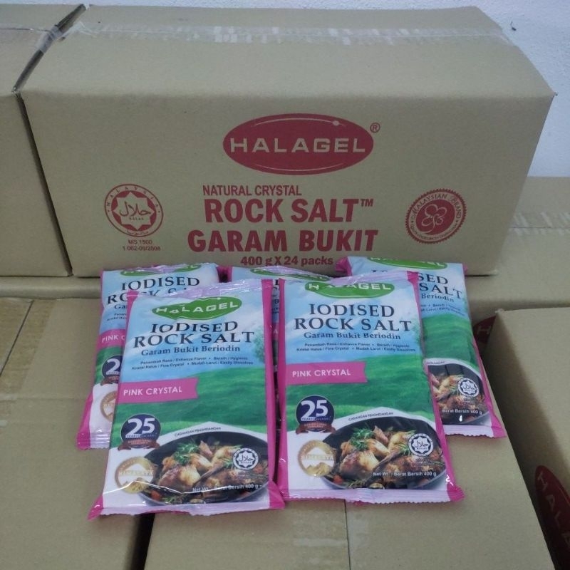 HALAGEL HIMALAYA IODISED ROCK SALT 400G (PINK CRYSTAL) | Shopee Malaysia