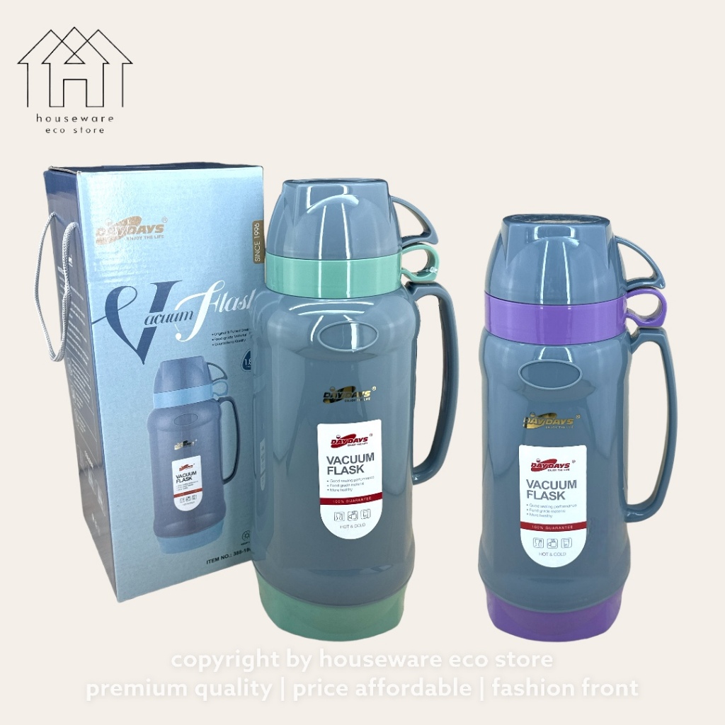 Daydays 1.8L Large Capacity Vacuum Flask Glass Thermos Flask Keep Hot ...
