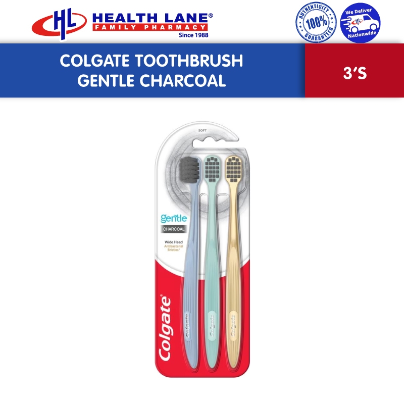 COLGATE TOOTHBRUSH GENTLE CHARCOAL (3'S) | Shopee Malaysia