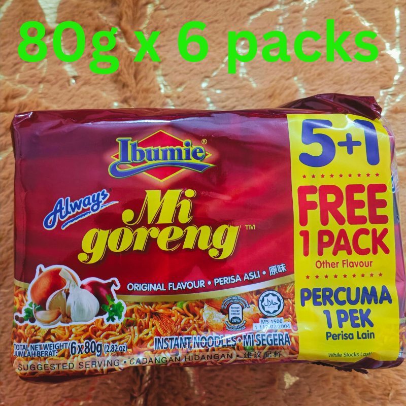 Ibumie Always Mi Goreng Asli 80g x 5s / 80g x 5+1's ( Expiry Date: January 2026 ) | Shopee Malaysia