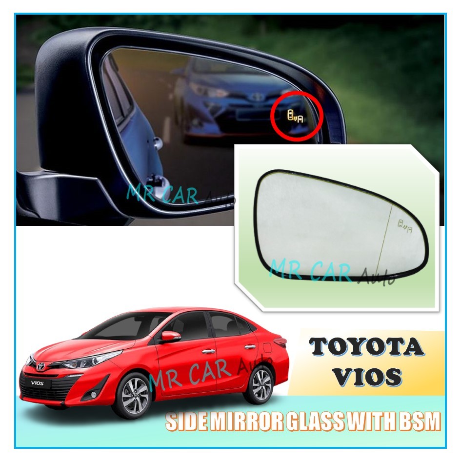 TOYOTA VIOS NSP151 2019-2022 SIDE MIRROR GLASS WITH BSM (OEM/ORIGINAL ...