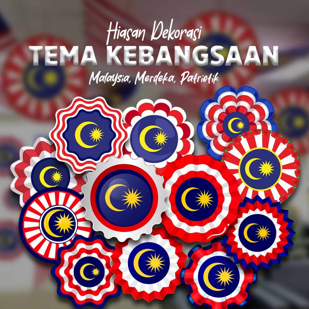 SALES Dekorasi Hari Merdeka Hari Kebangsaan Malaysia Bunga Raya Tampal ...
