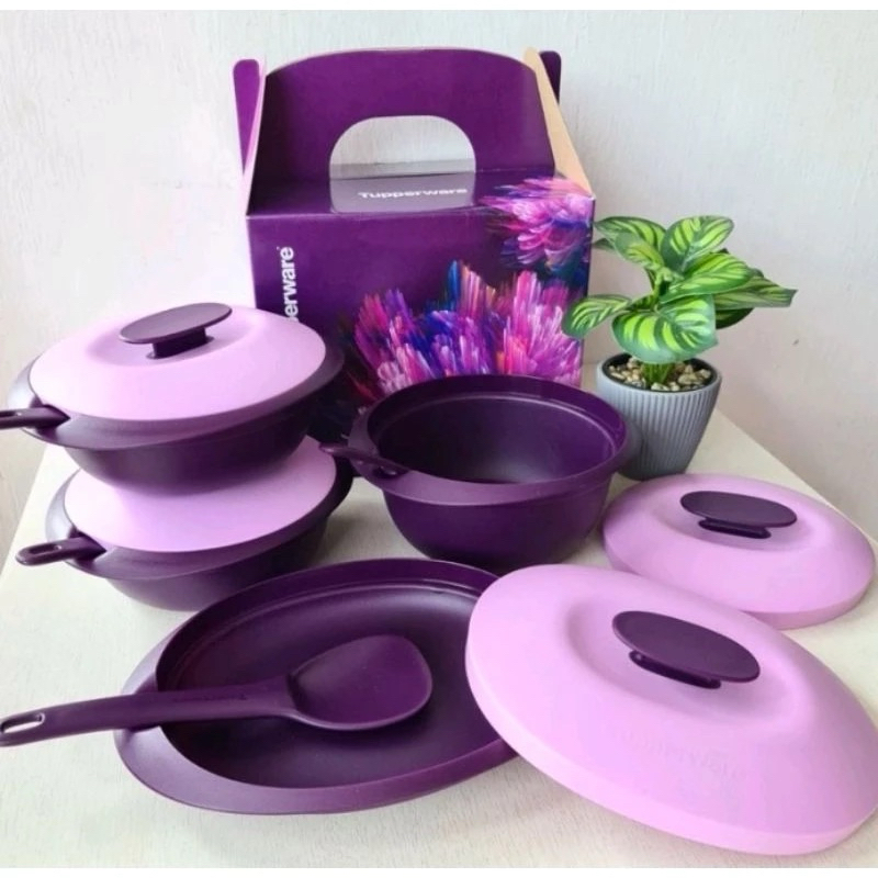 Tupperware Purple Royale Petit Serveware Set (4pcs) | Shopee Malaysia