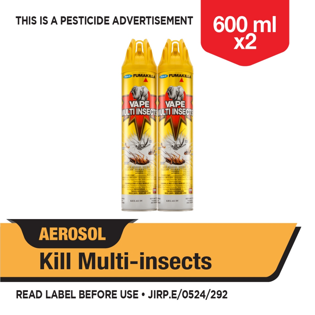 Vape Multi Insects Aerosol (600ml x 2) | Shopee Malaysia